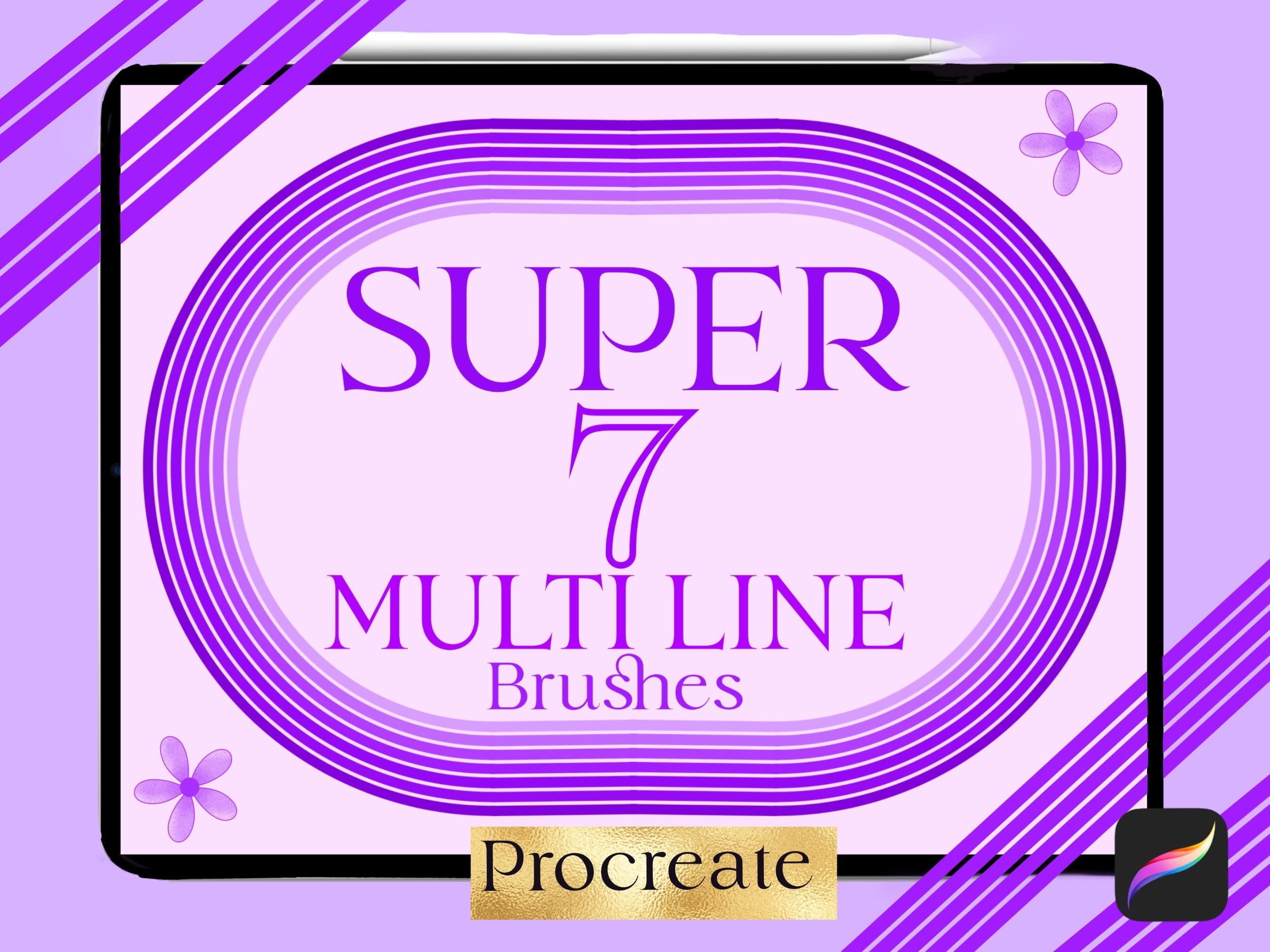 Procreate Multi Line Brushes, Procreate Lettering Brush, Instant ...