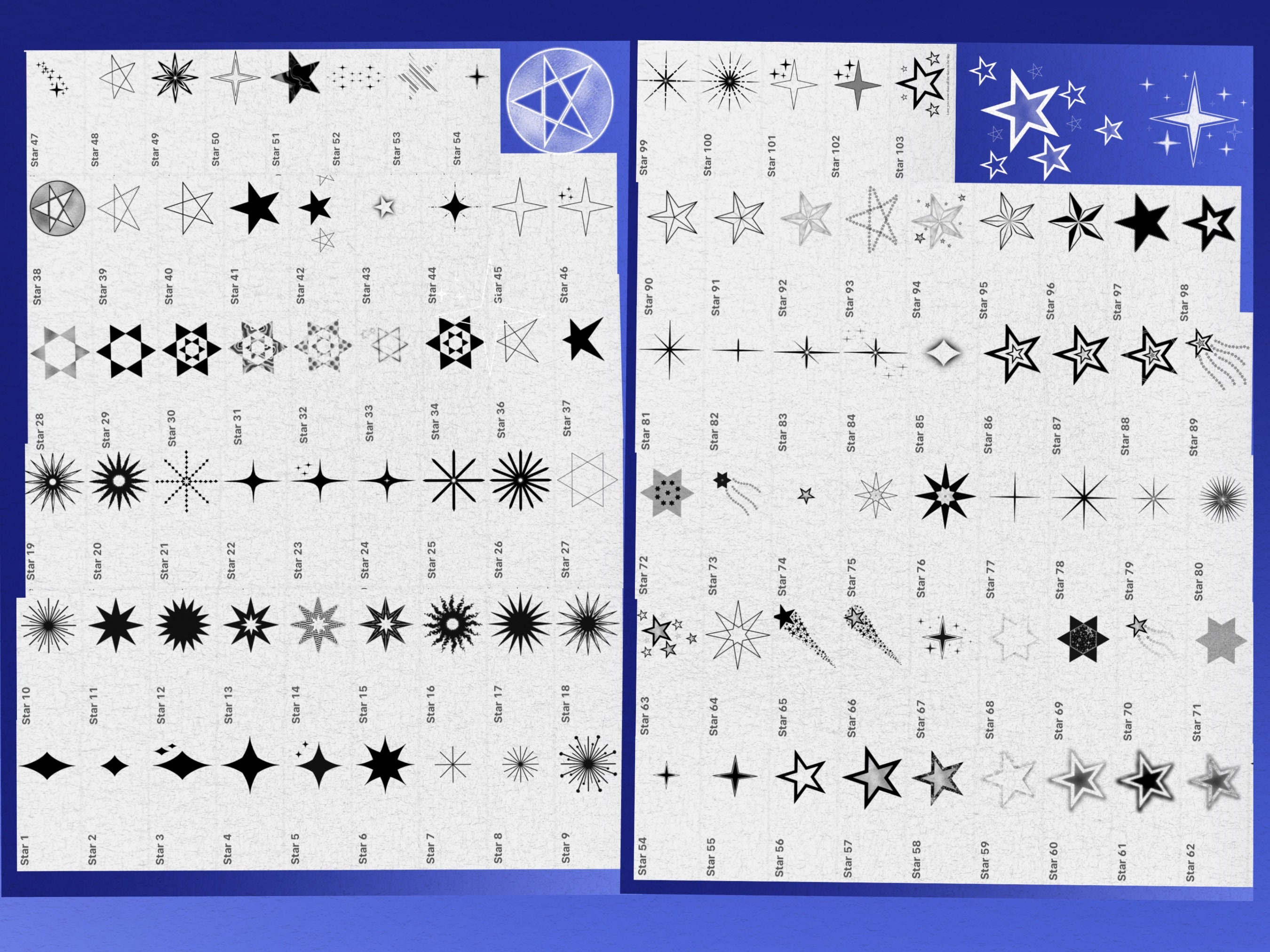 200+ Procreate Star Stamps, Procreate Stars Brush, Doodle Stars ...