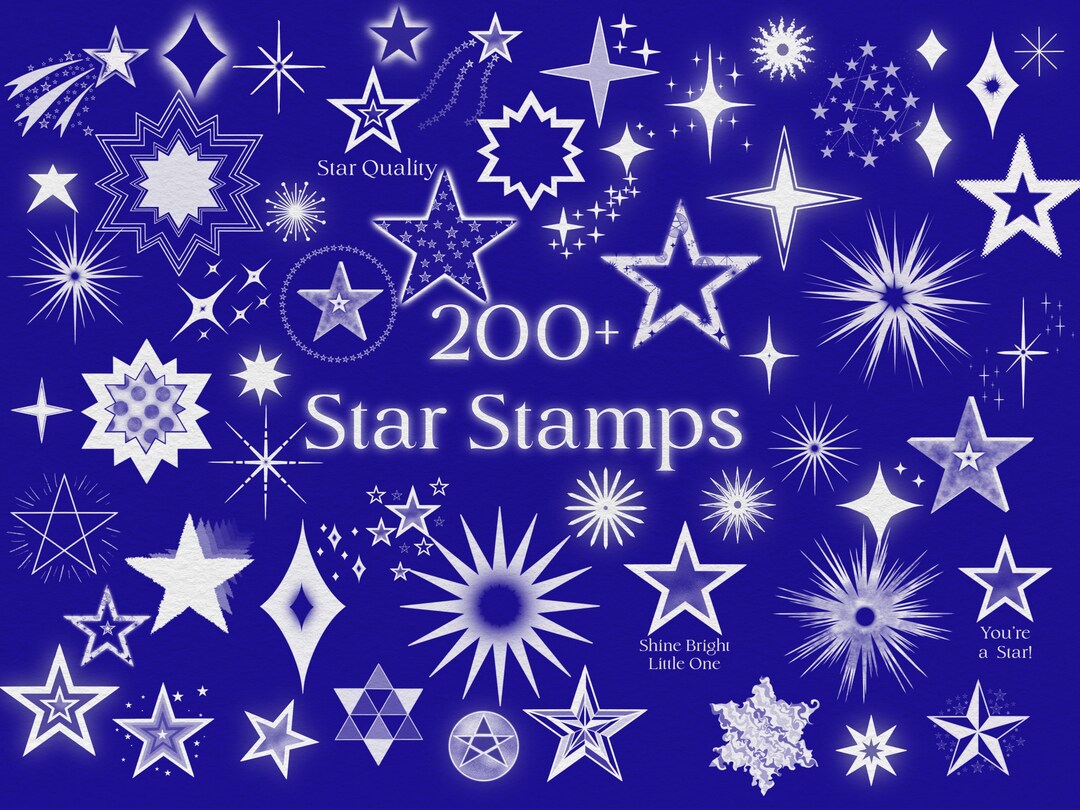200+ Procreate Star Stamps, Procreate Stars Brush, Doodle Stars ...