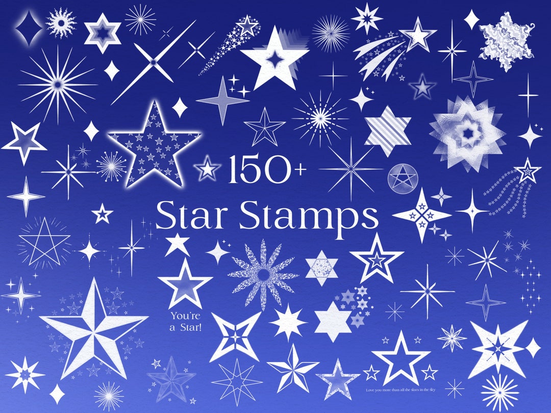 150+ Procreate Star Stamps, Procreate Stars Brush, Doodle Stars ...
