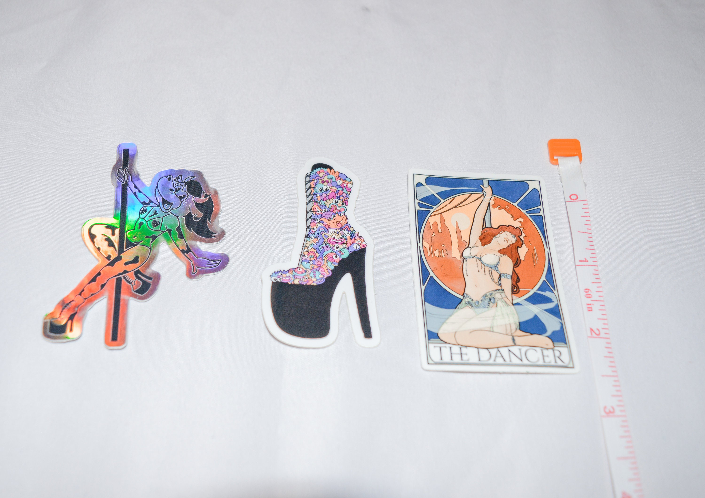 Pole Dancer Small Sticker Pack includes Glow in the Dark Cow, Glitter ...