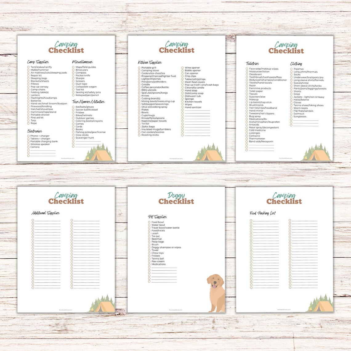 Printable Camping Planner, Camping Checklist, Camping Planning Pages ...