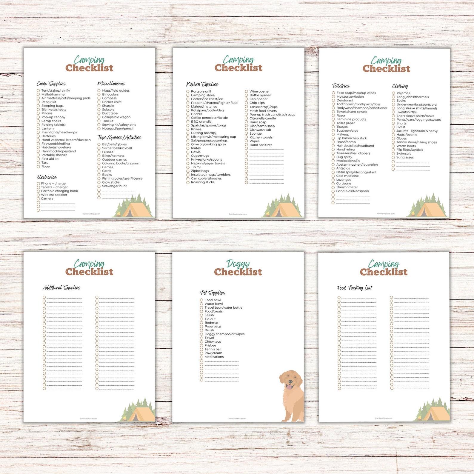 Printable Camping Planner, Camping Checklist, Camping Planning Pages ...