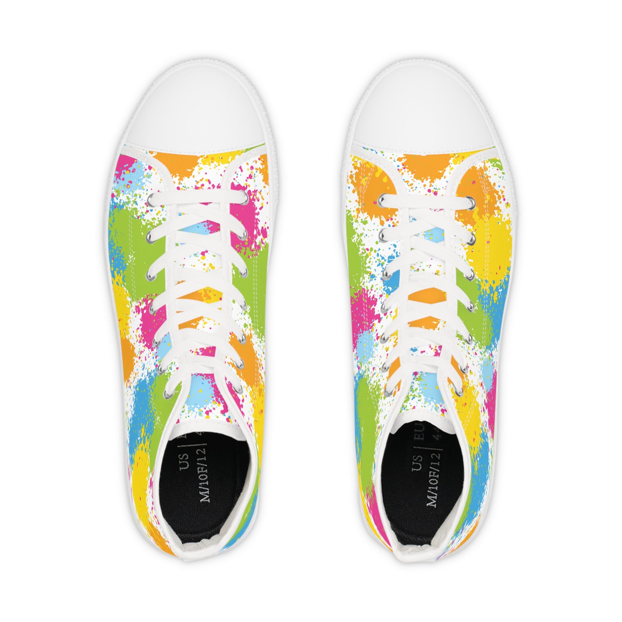 Men's High Top Paint Splatter Design Sneakers Colorful Splatter High ...