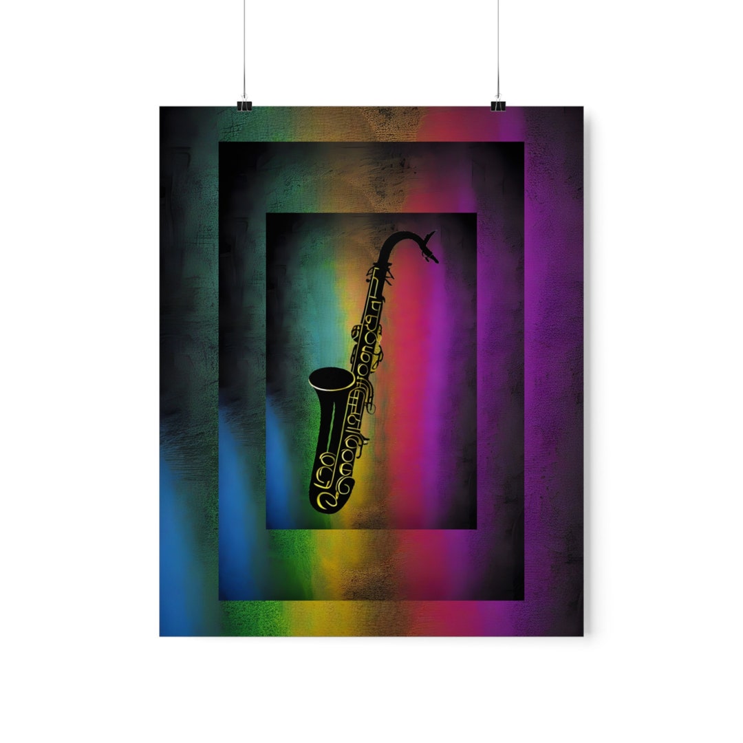 Saxophone Wall Art, Jazz Music Poster, Saxophone Gift, Musician Wall ...