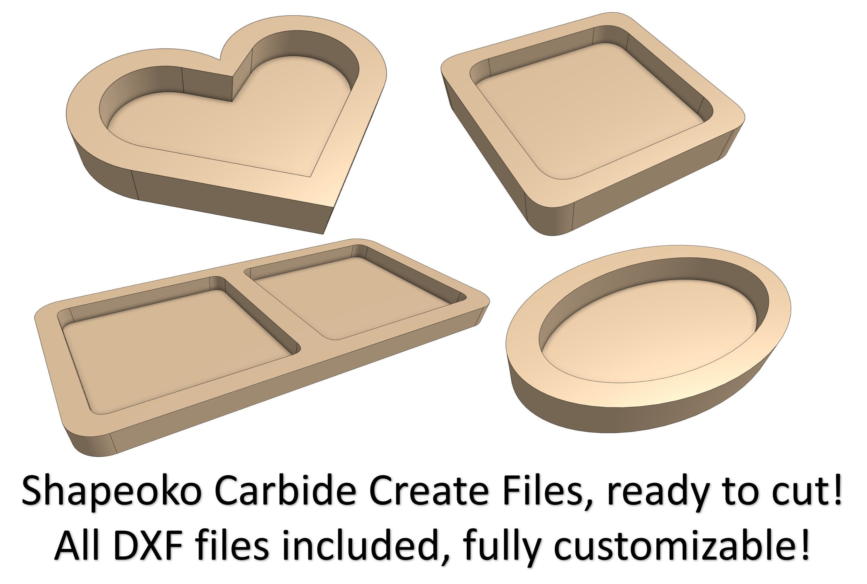 Shapeoko Droptray, Heart, His/hers, Oval DXF Files - Carbide Create ...