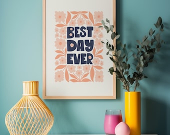 3 Floral Blue Boho Wall Art Digital Download Prints Bohemian Panoramic ...