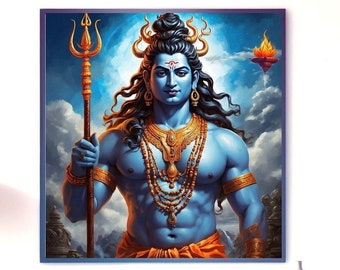 Mahadev Poster Lord Shiva Digital Print Printable Divine Har Har ...