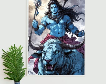 Buy Mahadev Poster Lord Shiva Digital Print Printable Divine Har Har ...