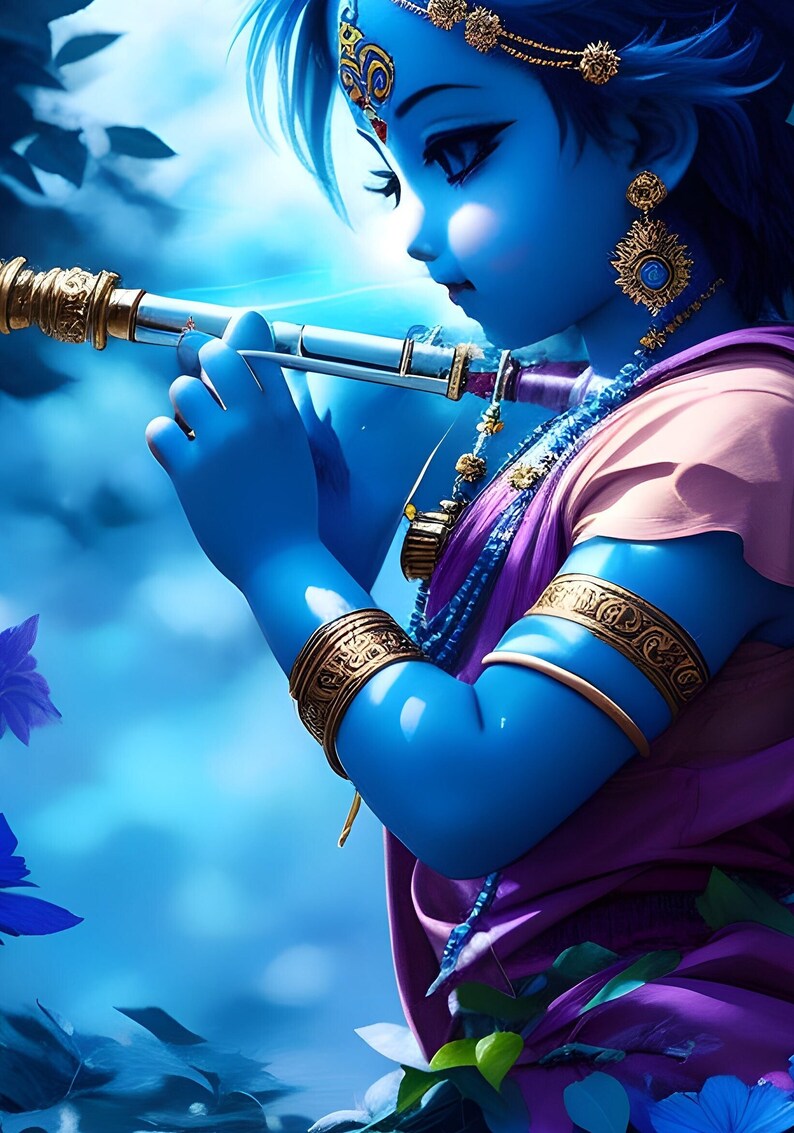 Little Lord Krishna Printable Art Lord Krishna Poster - Etsy