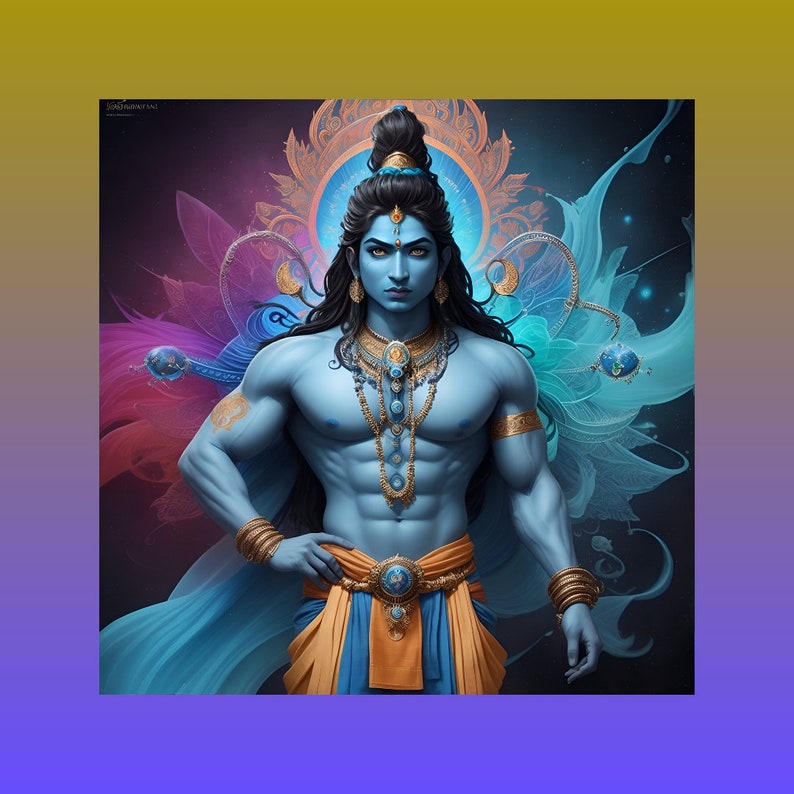 Lord Shiva Poster Mahadev Print Divine Illustration - Etsy