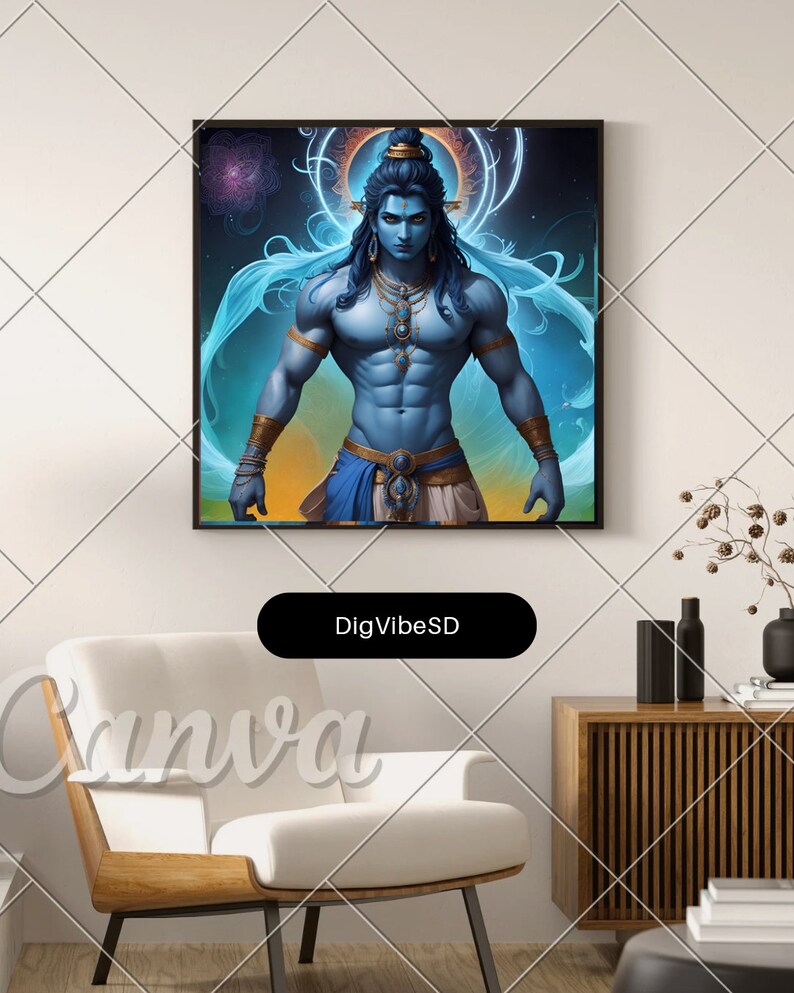 Mahadev Poster Lord Shiva Digital Print Printable Divine Har Har ...