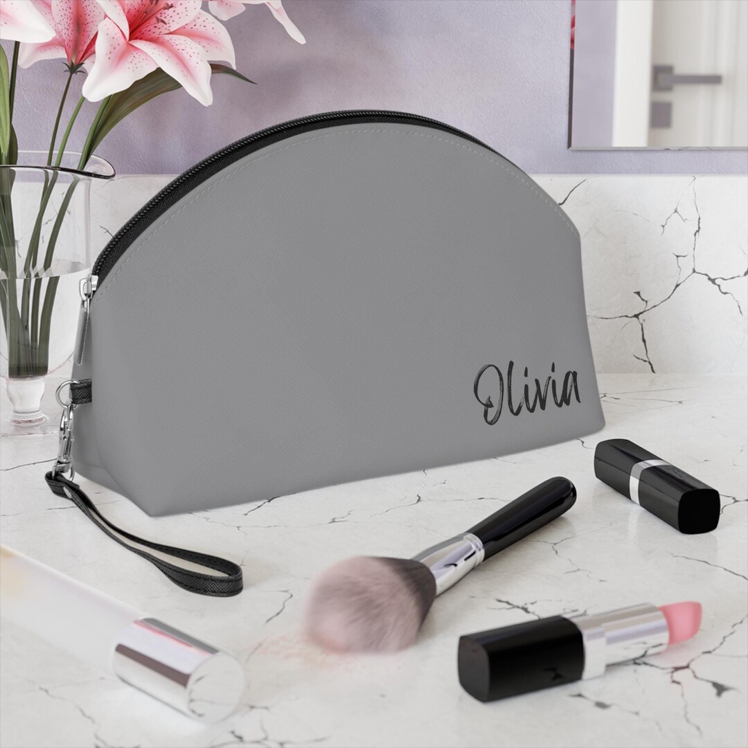 Personalized Makeup Bag With Name Custom Cosmetic Pouch Elegant Colors ...