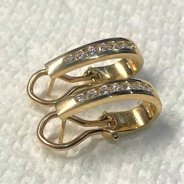 Omega Back Earrings - Etsy