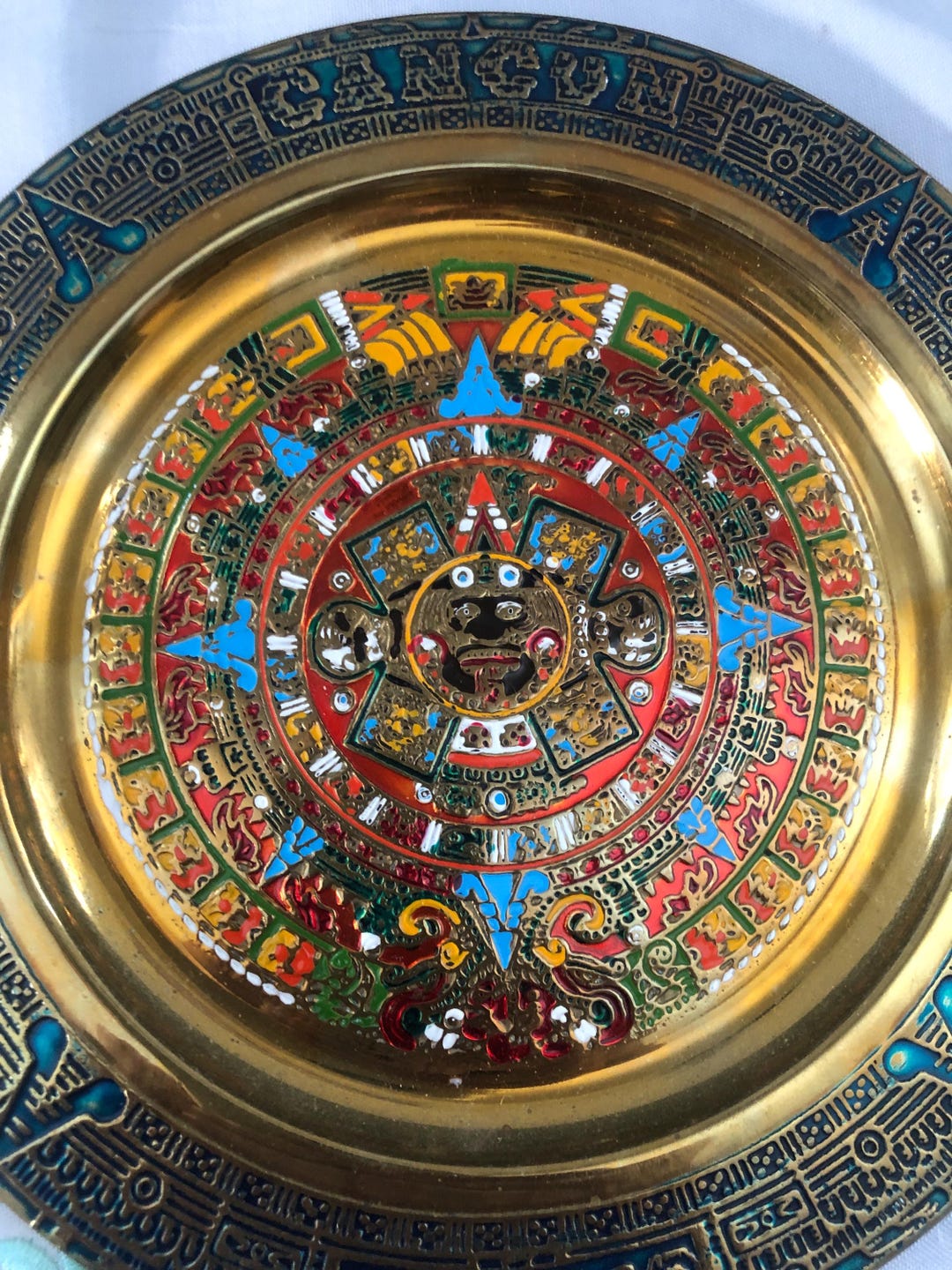 CANCUN México Wall Plate Brass 20 Cm - Etsy