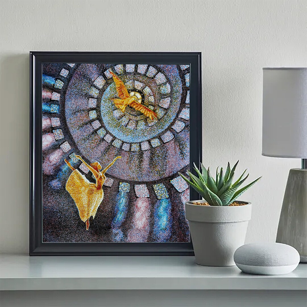 Dance of the Firebird Pointillism Wall Art Print - Etsy