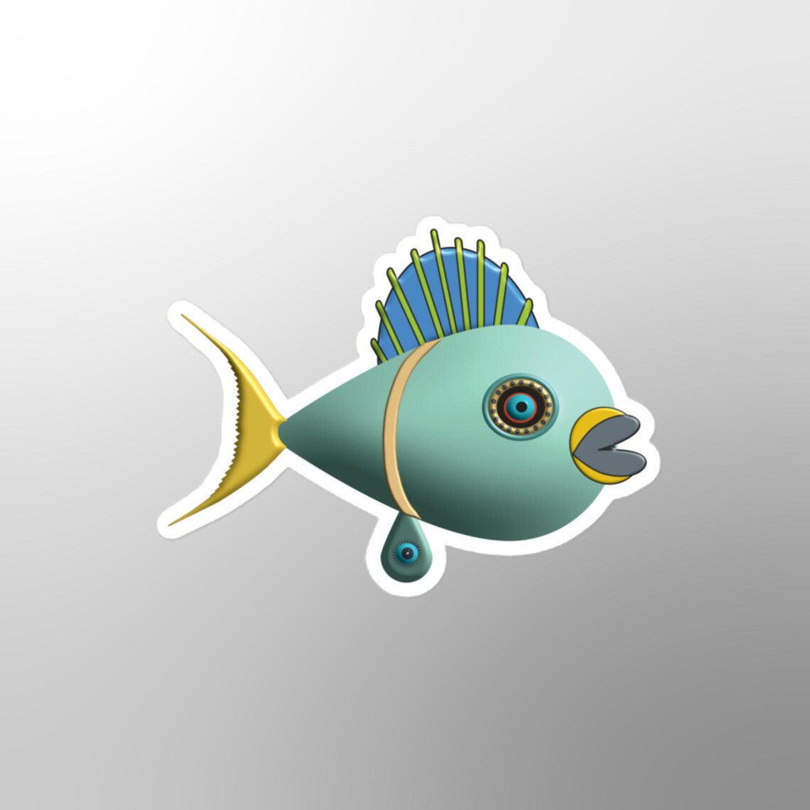 Fish Sticker, Great for Laptops, Lockers, & Tackle Boxes. - Etsy