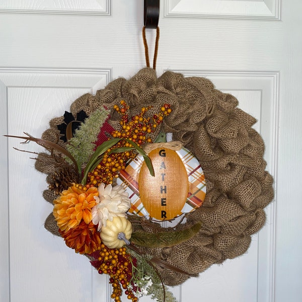 Fall Burlap Wreath - Etsy