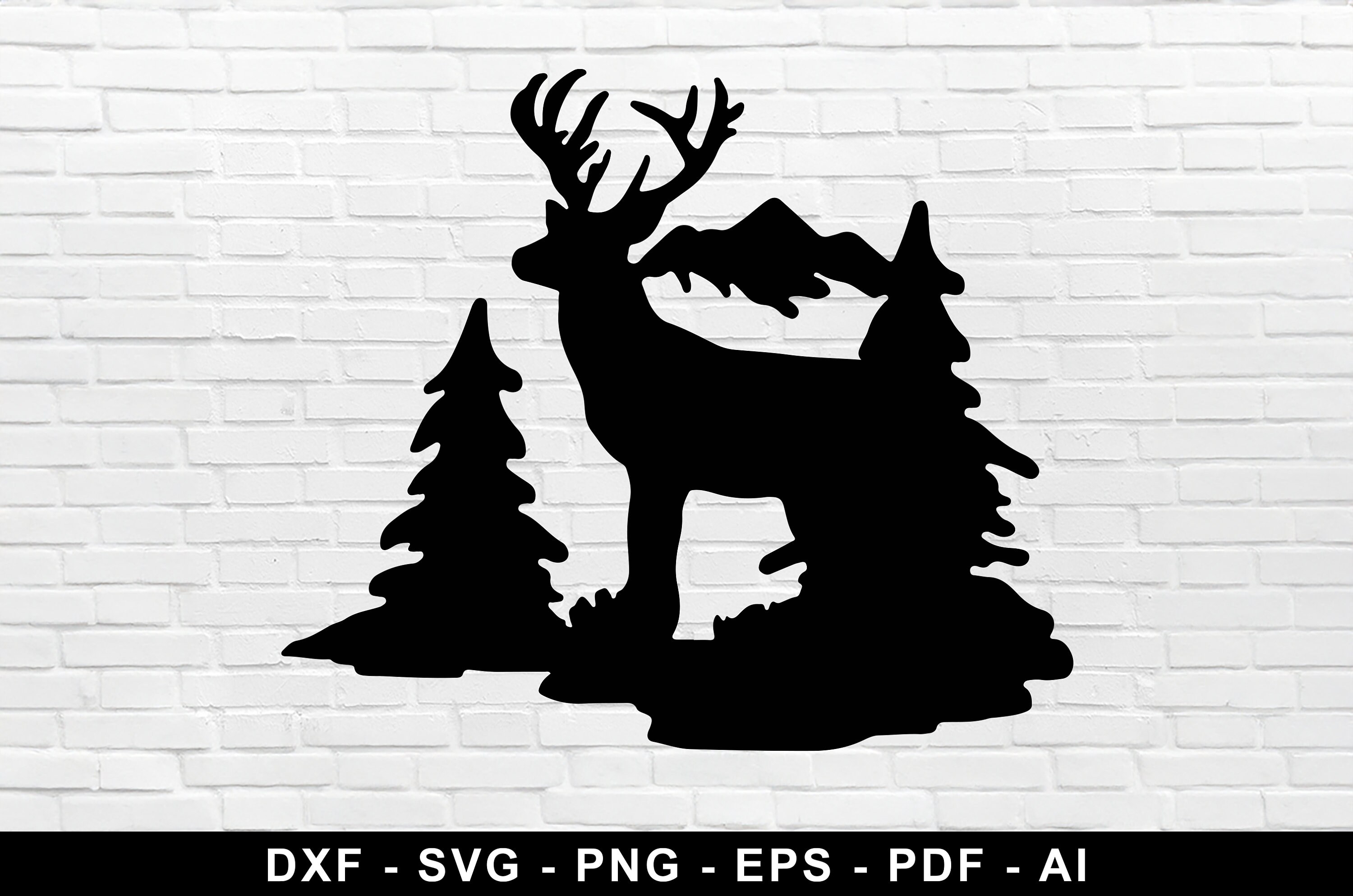 Deer Scene DXF Stencil Svg Cut File for Cricut Dxf Files - Etsy