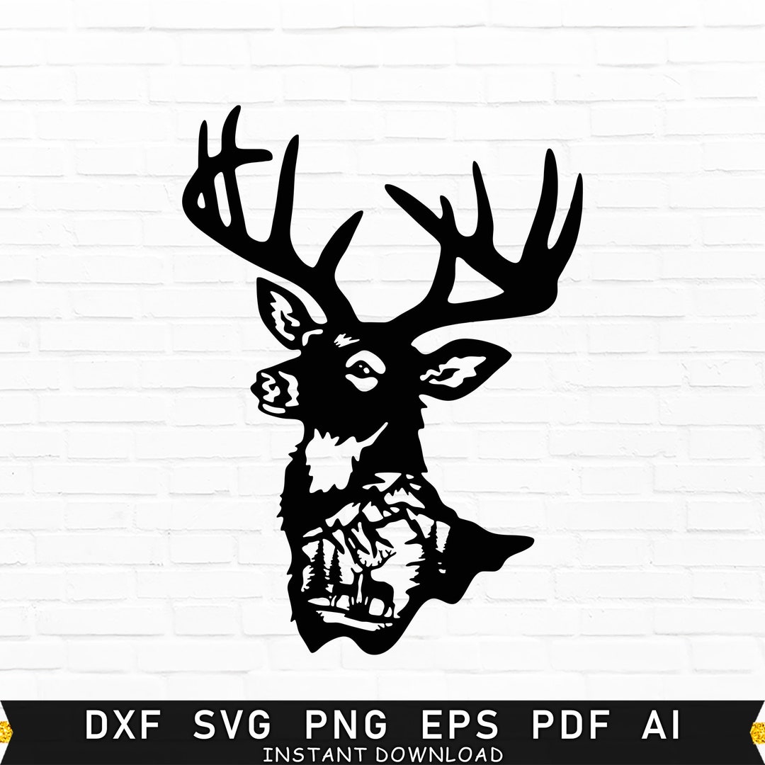 Deer Scene DXF svg cut file for cricut Deer dxf for plasma - Etsy Portugal