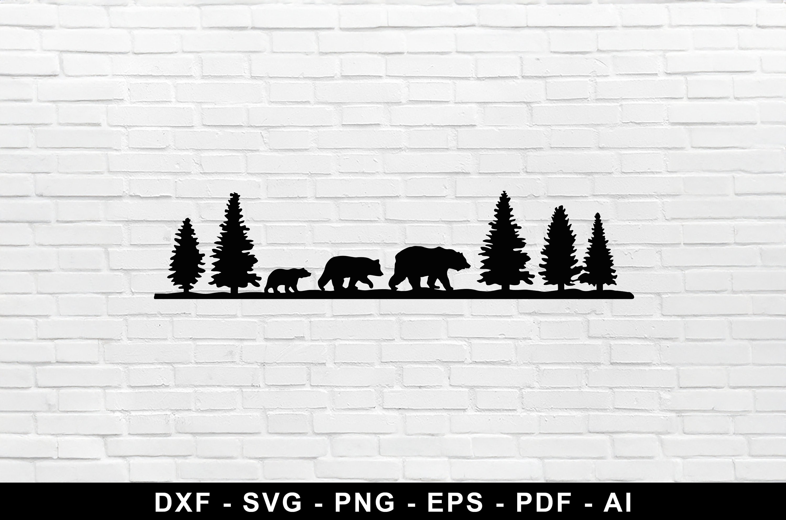 Animals Scenes Dxf Cutting Files for Laser, Bear DXF Files for Cnc ...