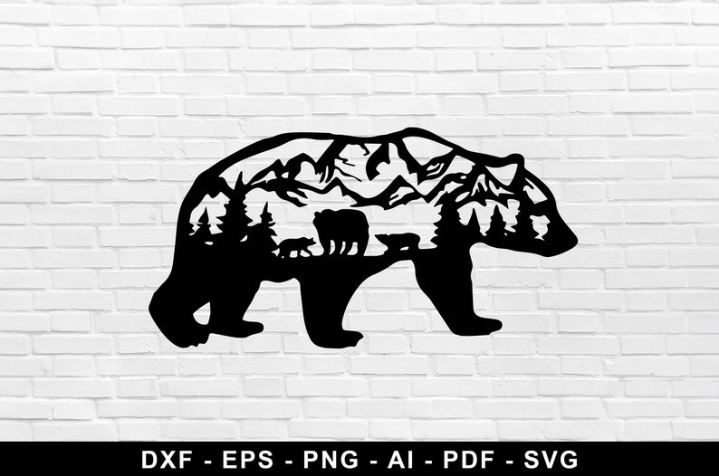 Bear DXF SVG Animals Cut File Laser Dxf for Plasma Grizzly - Etsy