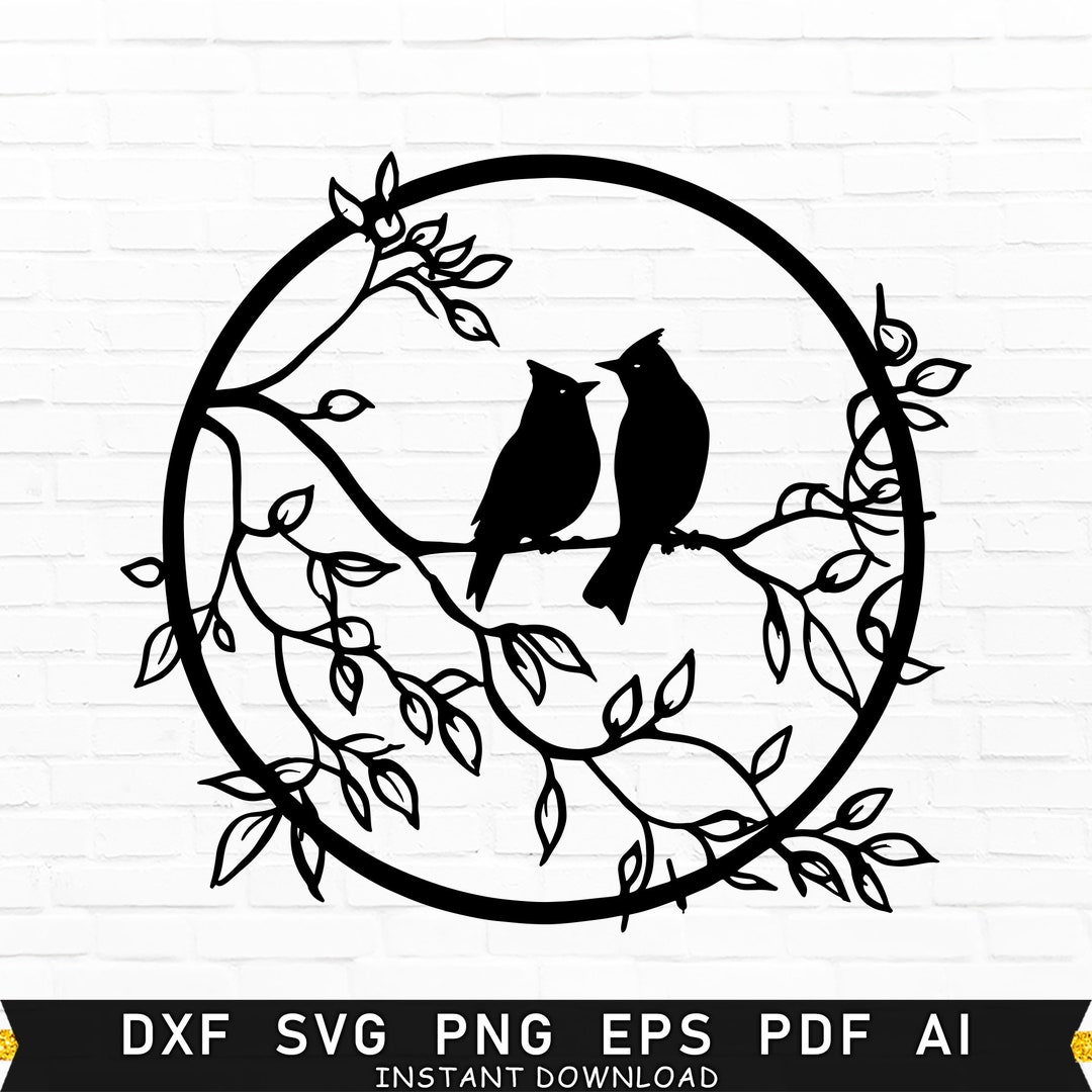 Birds DXF Birds on Branch Svg Laser Cut Dxf Plasma Cut - Etsy
