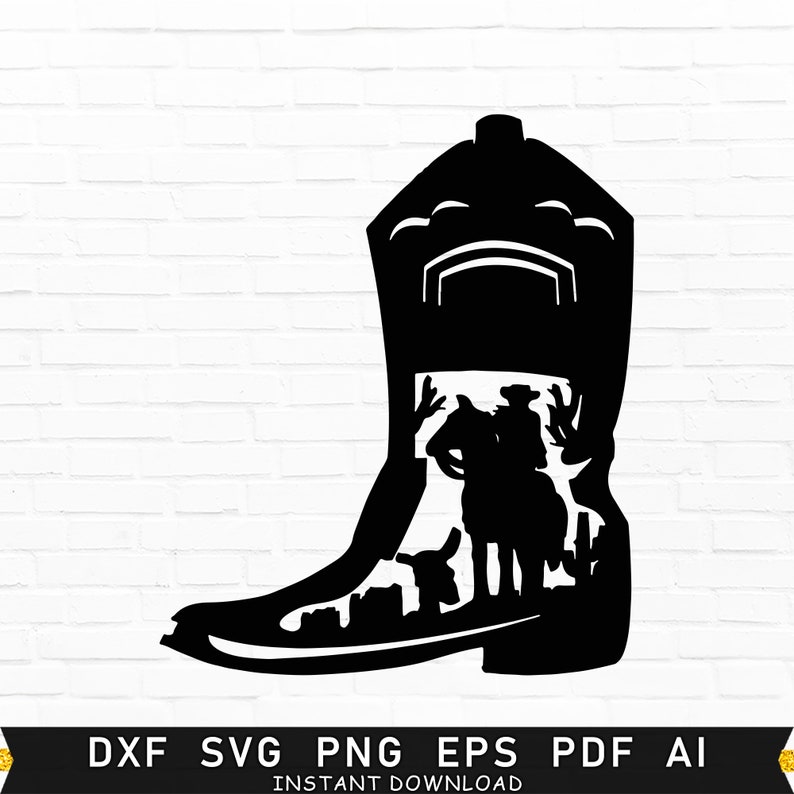 Cowboy Boots Svg Horse DXF Western Png Wild West Clip Art - Etsy