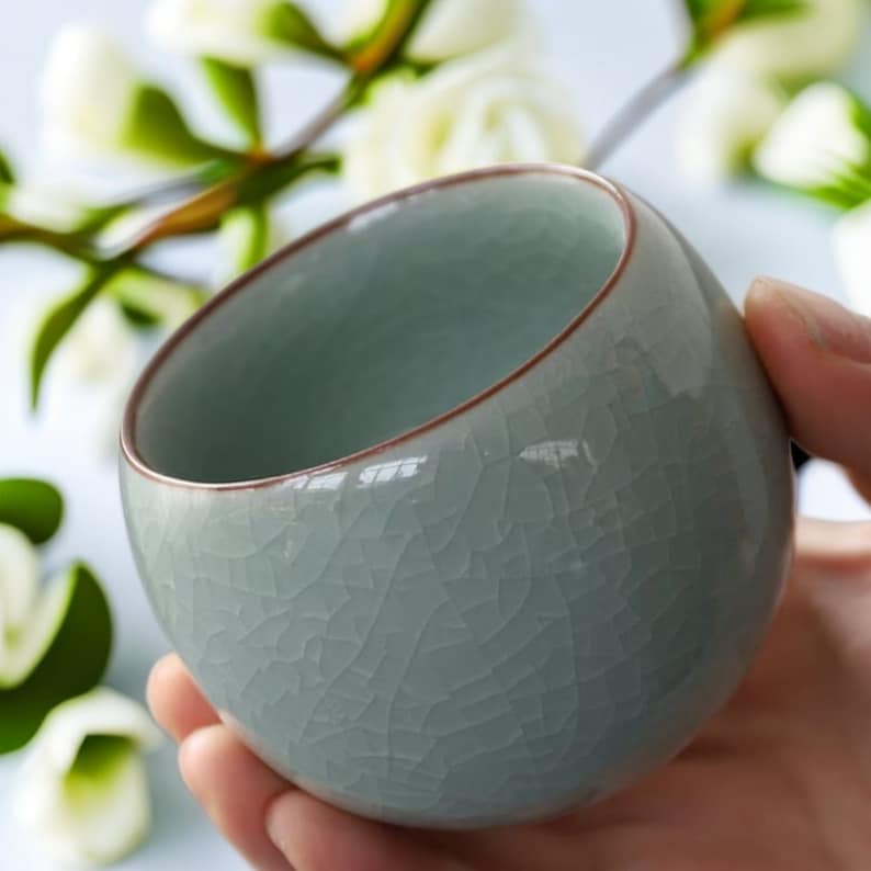 Ceramic Tea Cup Chinese Kung Fu Cup 120ml 6 Pcs - Etsy