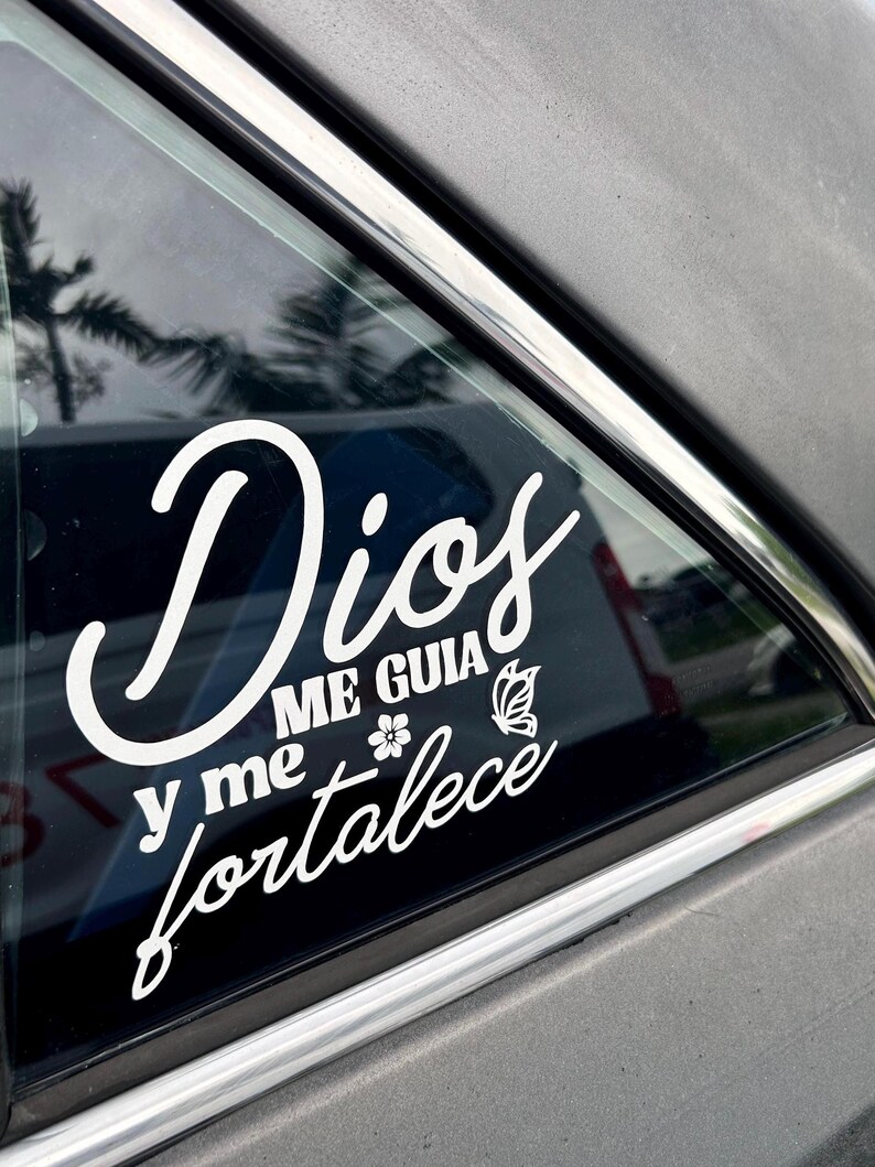 Dios Me Guia Vinyl Sticker: Christian Spanish Car Decal - Etsy