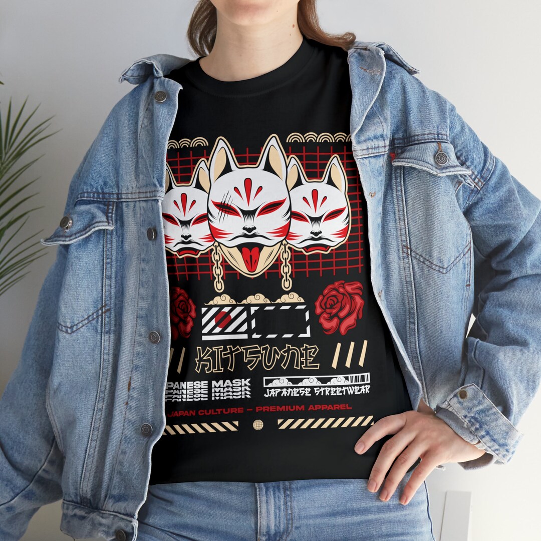 Japanese Kitsune Mask T-shirt - Etsy