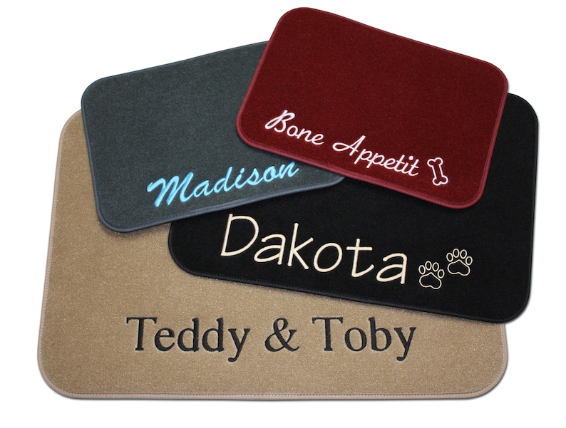 Custom Personalized Embroidered Plush Pet Mat - Etsy