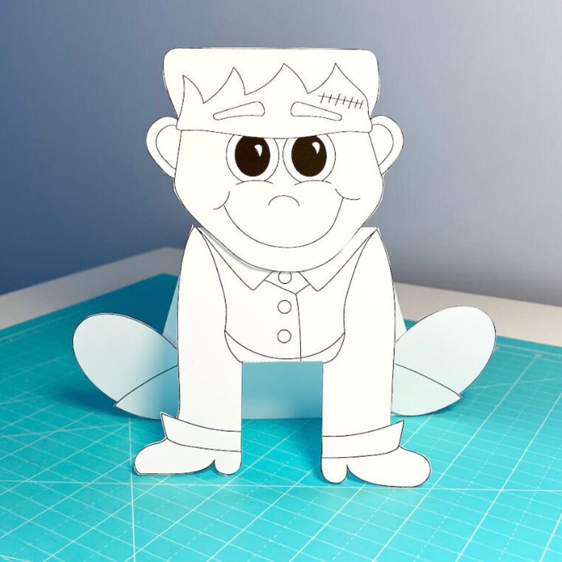 Printable Paper 3D Halloween Coloring Craft Activity for Kids - Etsy