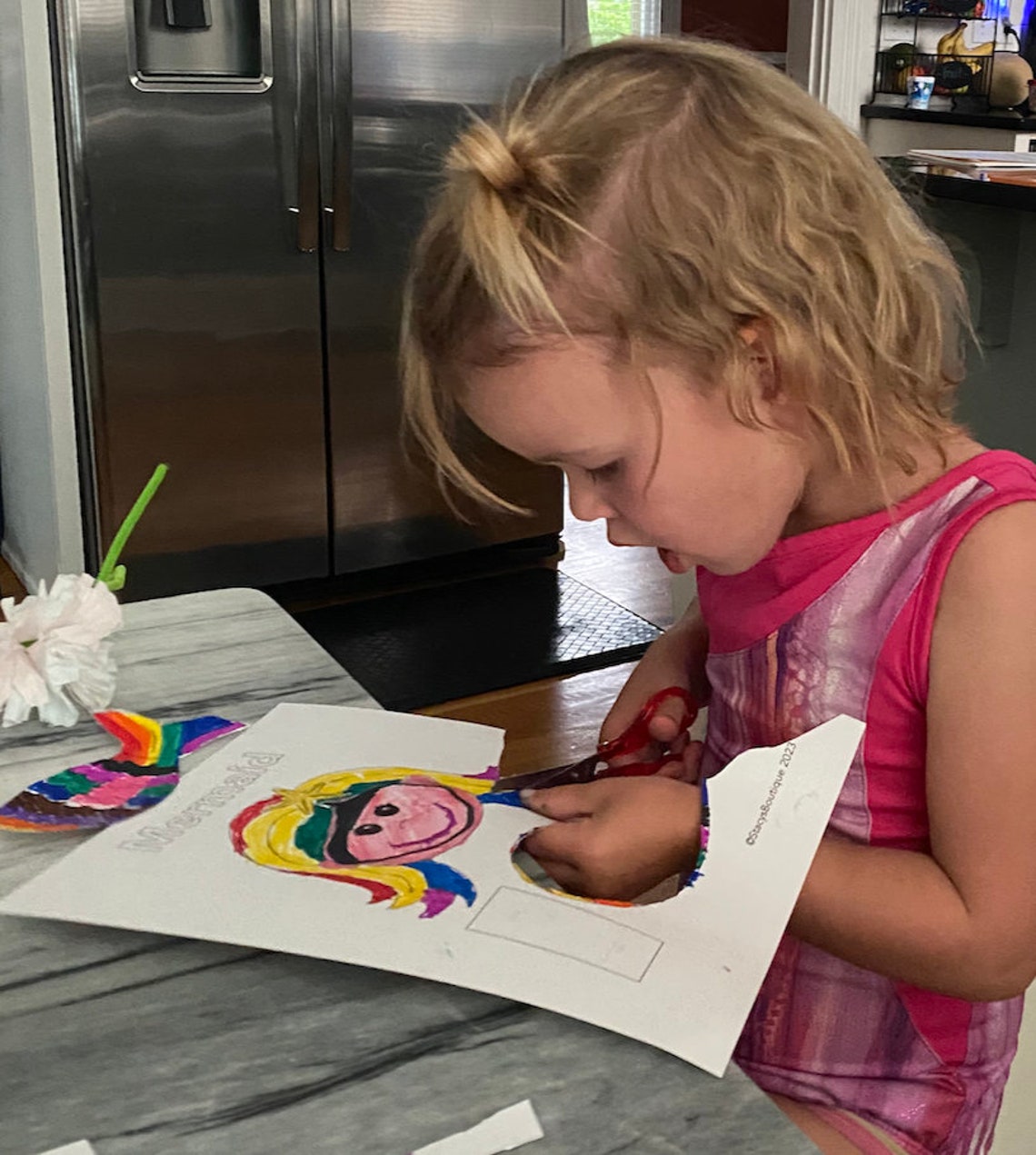 Mermaid Printable 3D Paper Coloring Kit - Etsy