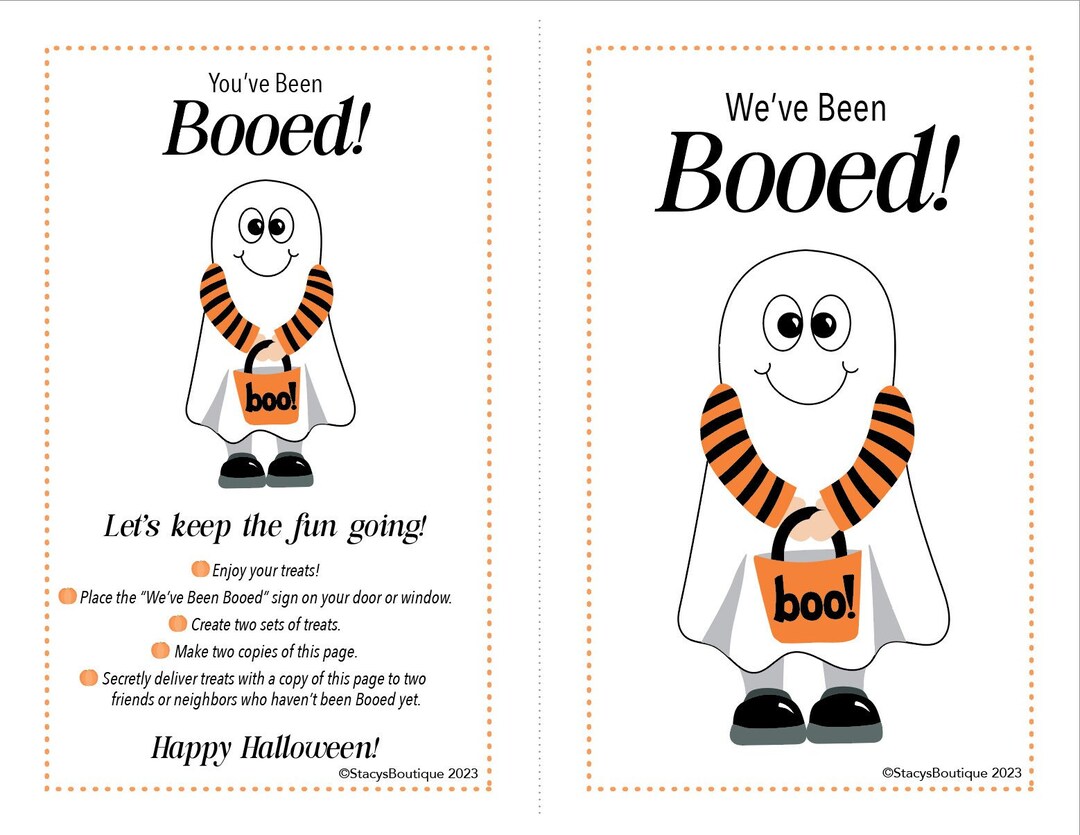 You've Been Booed Halloween Printable Flier, Digital Download - Etsy