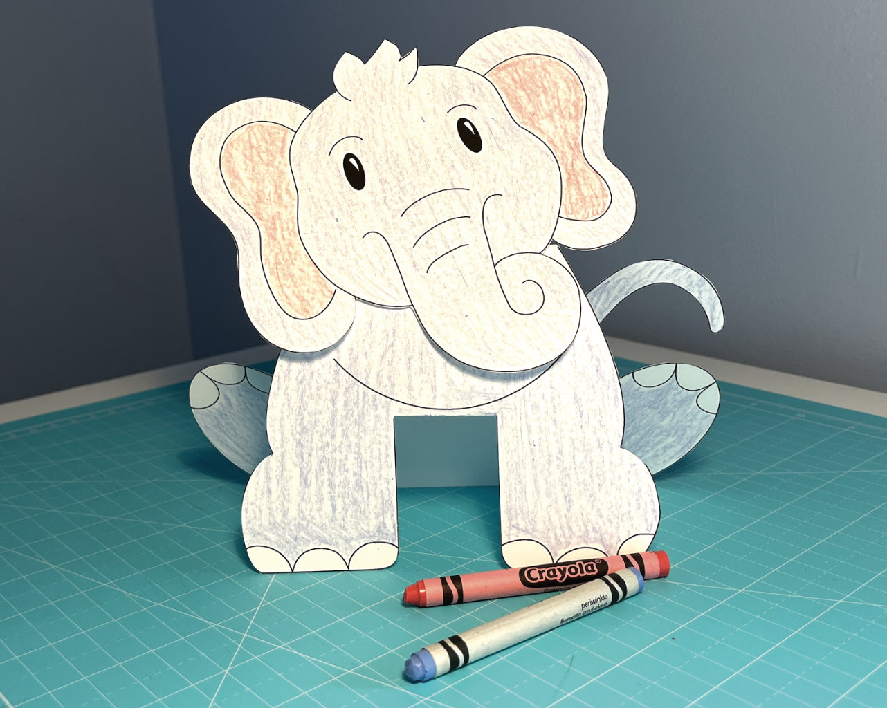 Elephant Printable 3D Coloring Activity for Kids, Digital Download ...