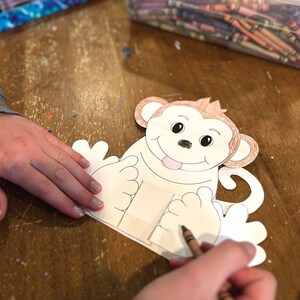 3D Paper Monkey Craft, Printable Coloring Activity (digital Download ...