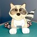Raccoon 3D Paper Craft, Printable Coloring Activity (digital Download ...