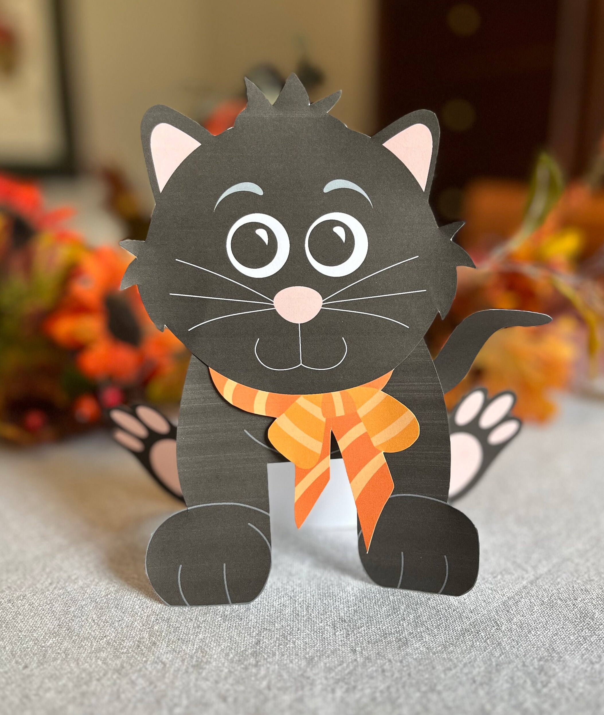 Black Cat Printable 3D Craft Activity for Kids, Digital Download Craft ...