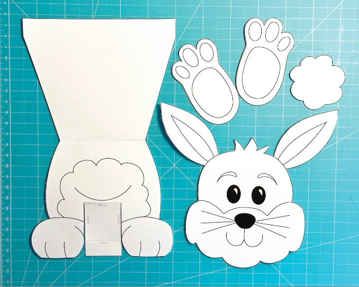 Bunny Rabbit Printable 3D Paper Coloring for Kids - Etsy