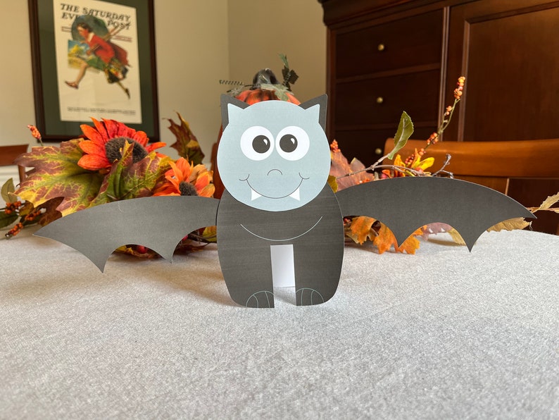 Bat Printable 3D Craft Activity for Kids, Digital Download Craft Kit ...