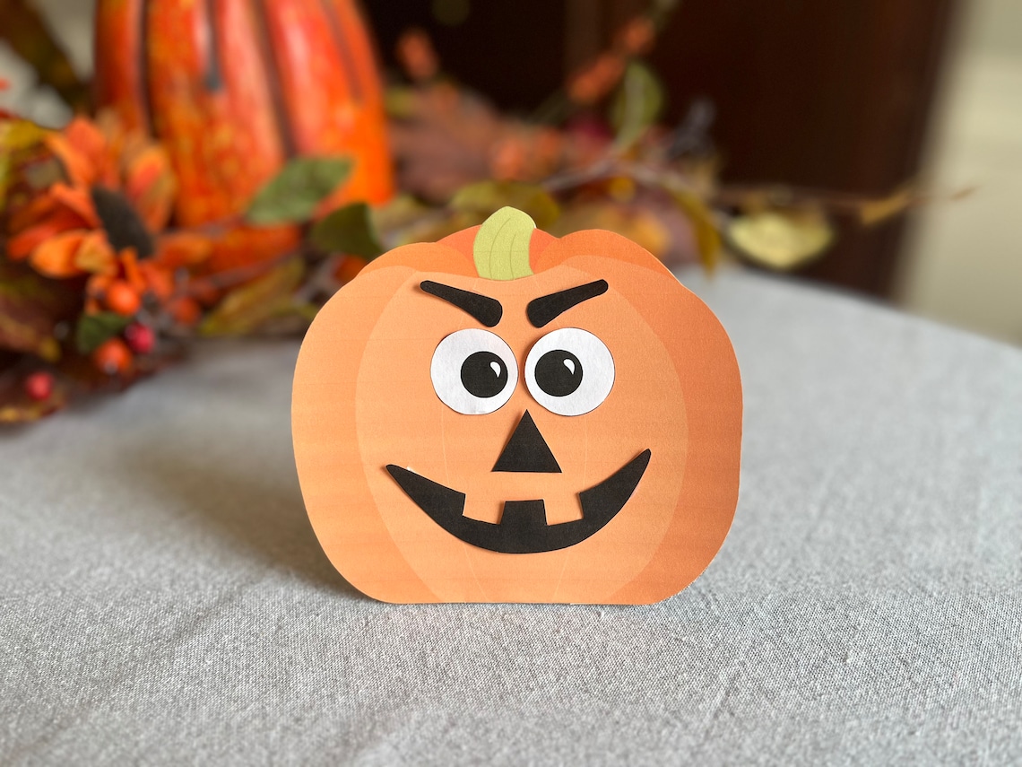 Pumpkin Printable 3D Craft Activity for Kids, Digital Download Jack-o ...