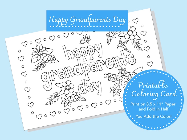 Printable Happy Grandparents Day Greeting Card - Etsy