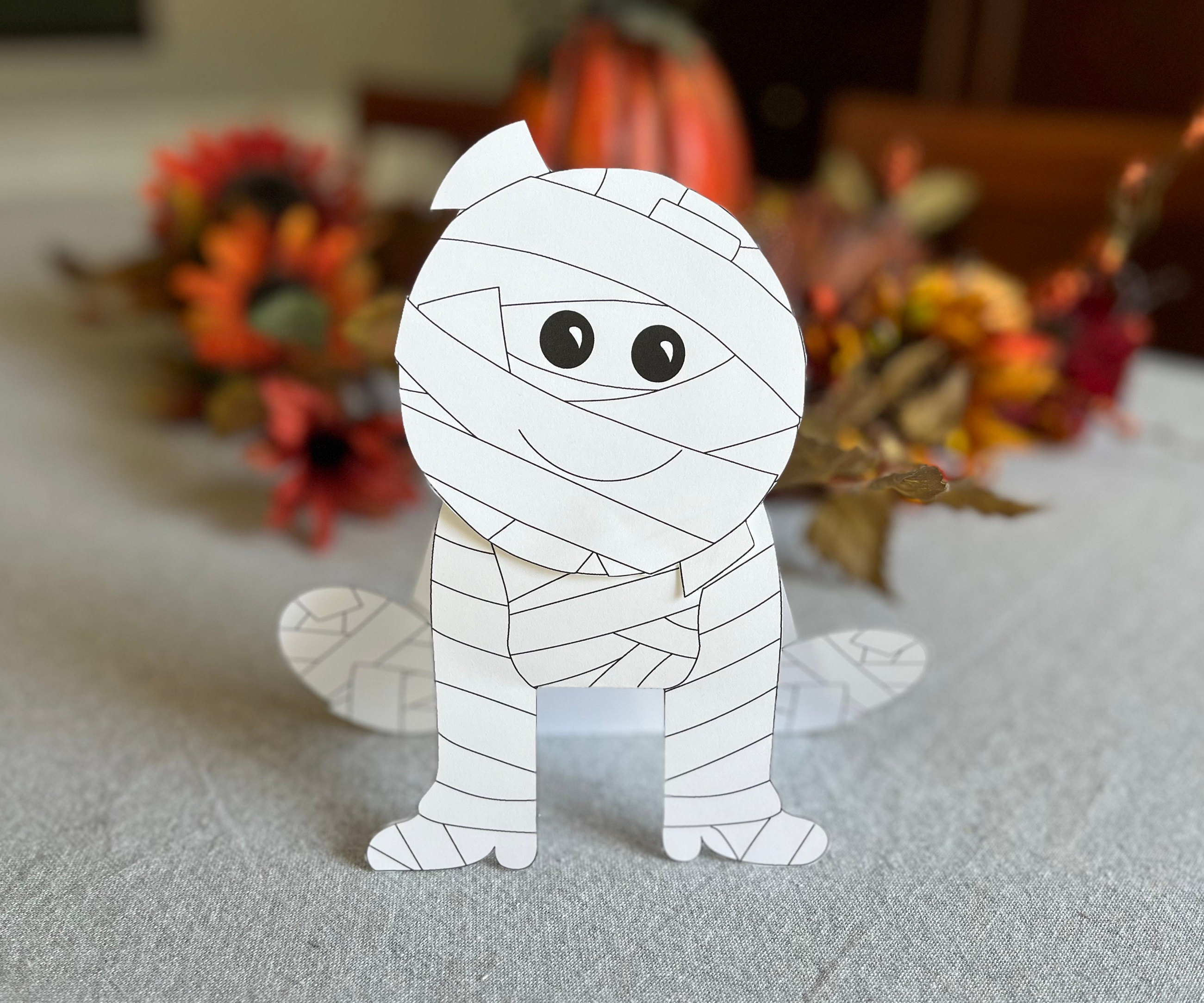 Cute Halloween Mummy 3D Printable Craft Activity for Kids, Digital ...