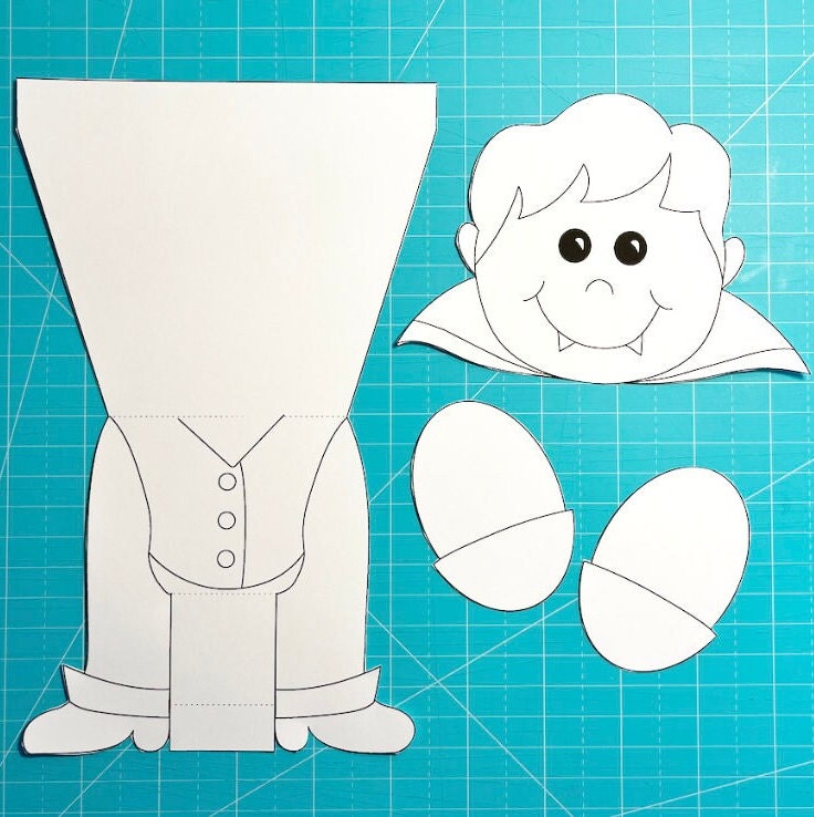 Printable Paper 3D Dracula Coloring Craft Activity for Kids - Etsy