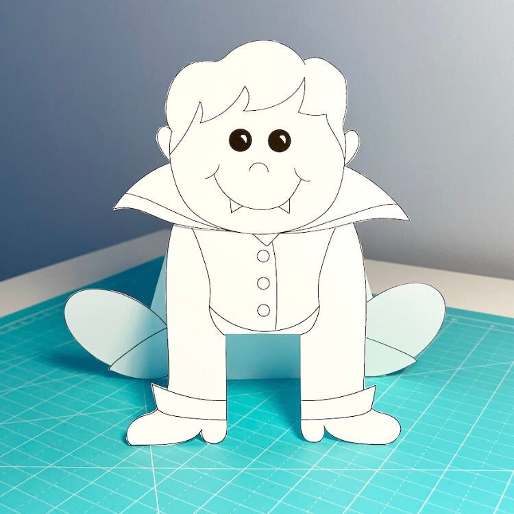 Printable Paper 3D Dracula Coloring Craft Activity for Kids - Etsy
