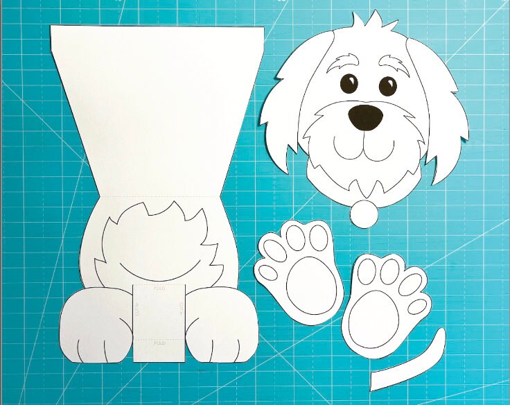 Puppy Dog Coloring Paper Craft Activity (digital Download) - Etsy
