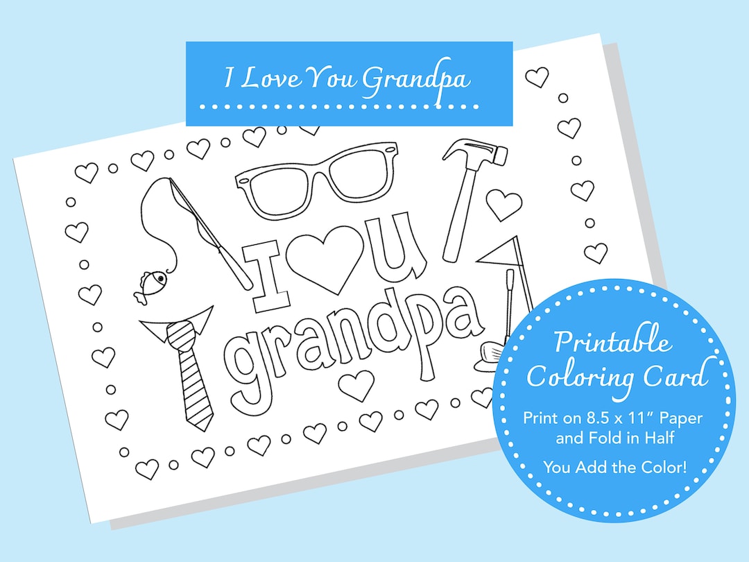 Printable I Love Grandpa Greeting Card - Etsy