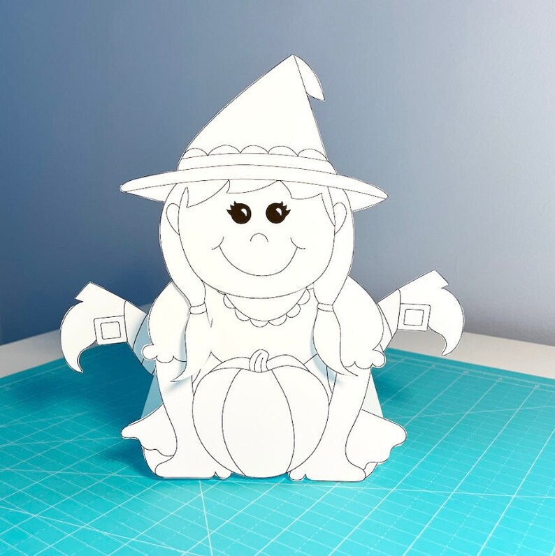 Printable Paper 3D Halloween Coloring Craft Activity for Kids - Etsy
