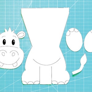 Hippo Printable 3D Coloring Activity for Kids, Digital Download ...